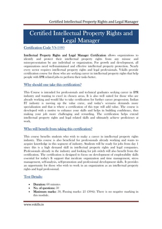IPR Certification | PDF