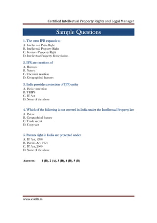 Ipr Certification Pdf