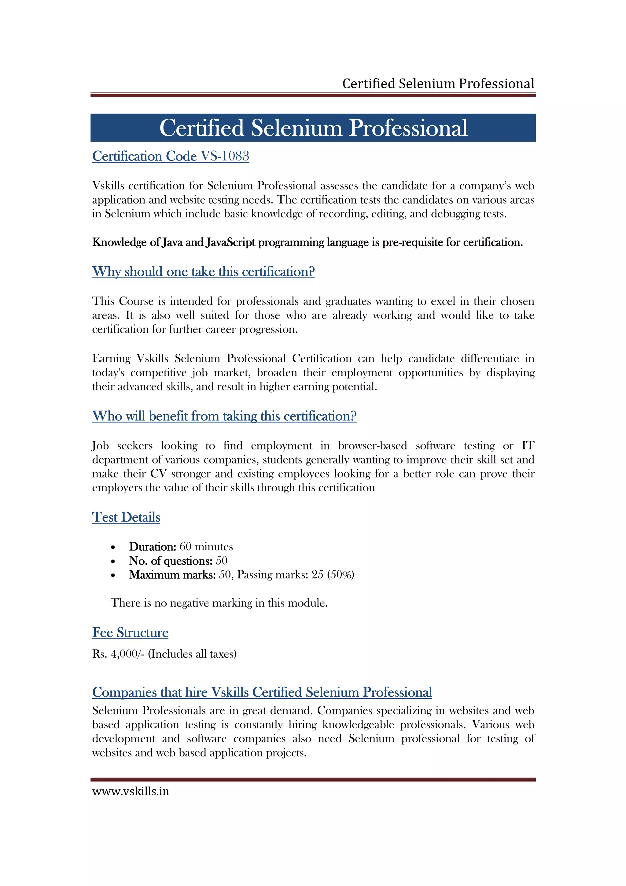 Selenium Certification | PDF | Web Development | Internet