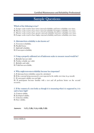 reliability Certification | PDF