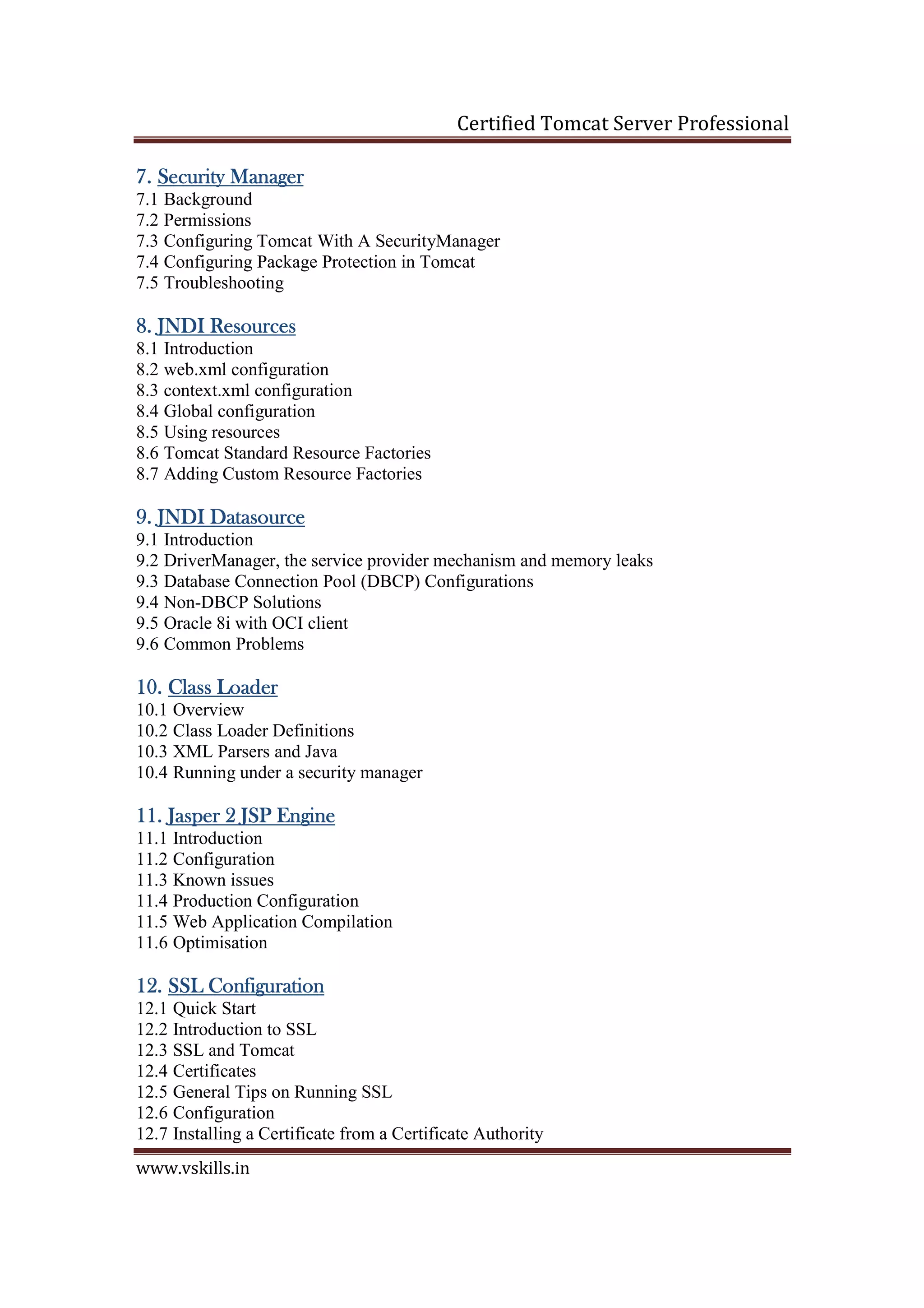 tomcat server certification | PDF