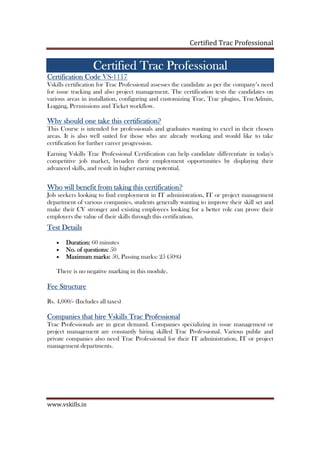 Trac Certification | PDF