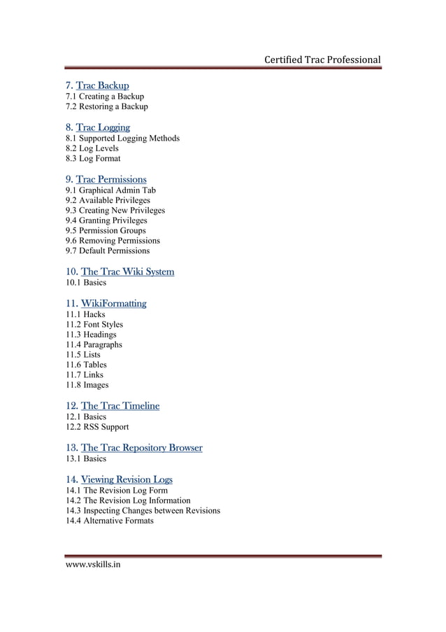 Trac Certification | PDF