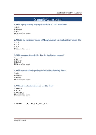 Trac Certification | PDF