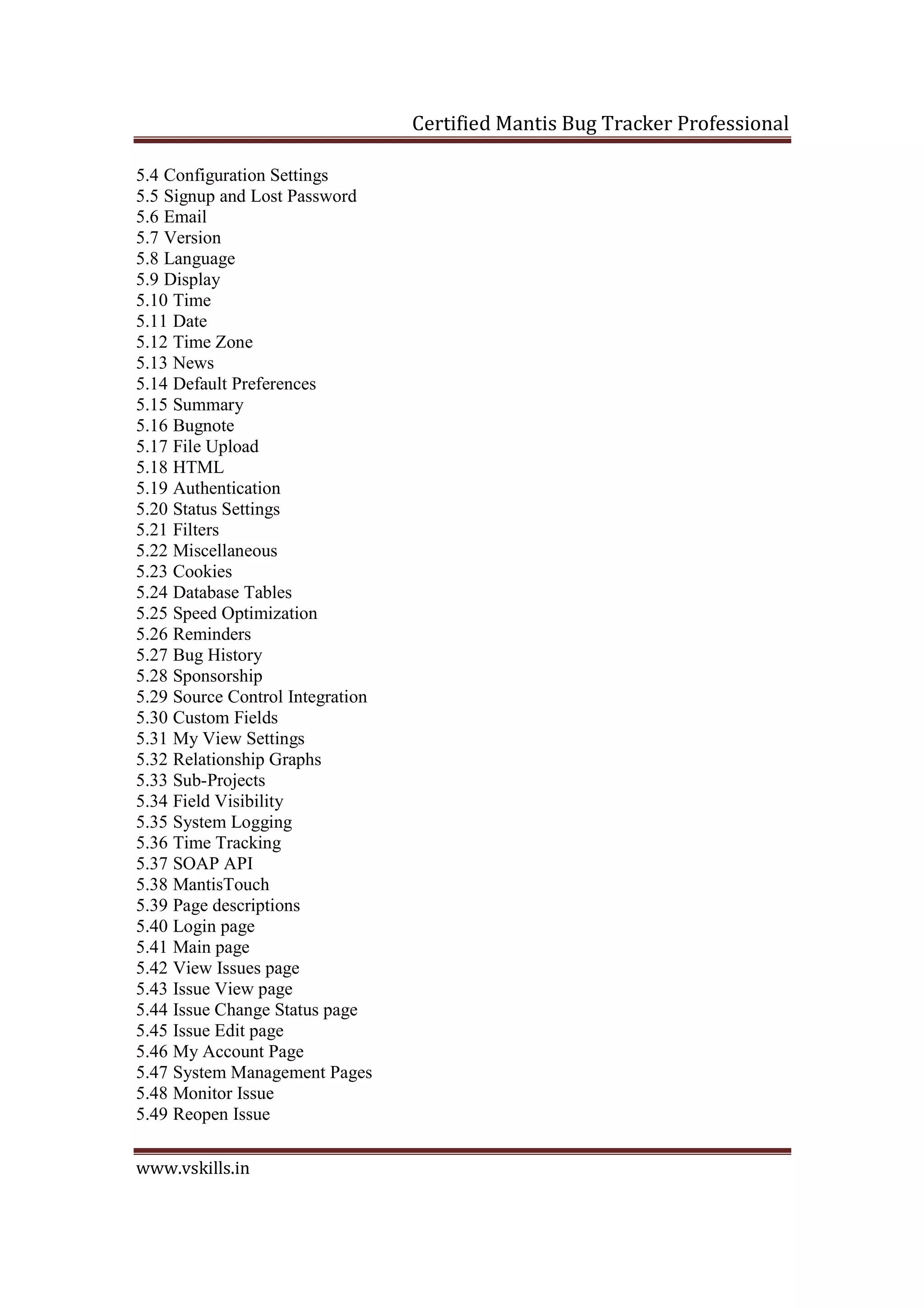 Mantis Bug Tracker Certification | PDF