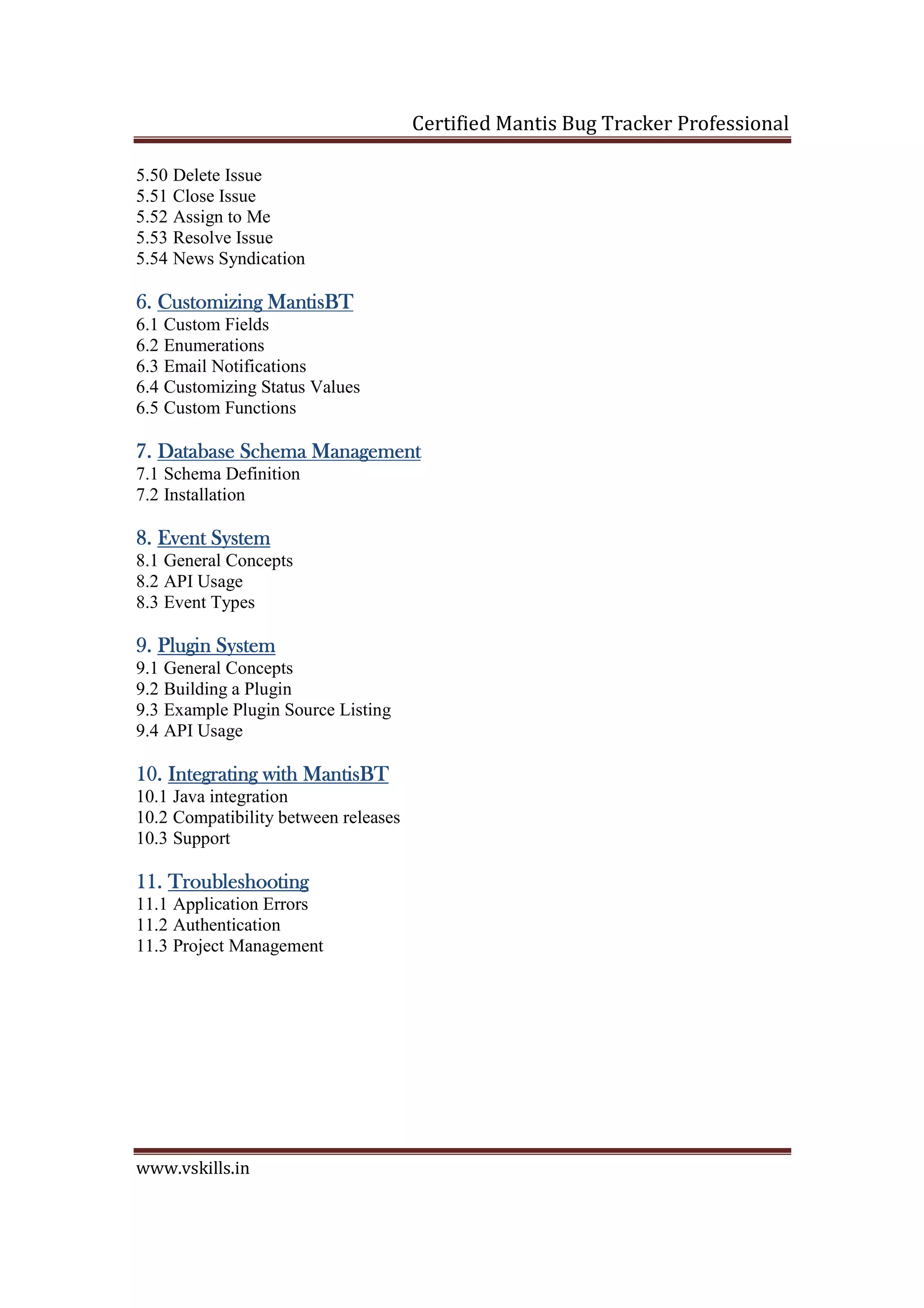 Mantis Bug Tracker Certification | PDF