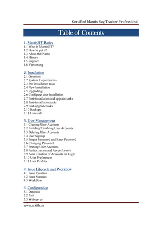 Mantis Bug Tracker Certification | PDF
