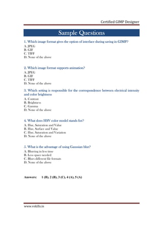 GIMP Designer Certification | PDF