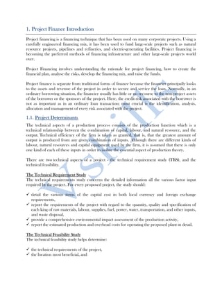 Vskills project finance sample material | PDF