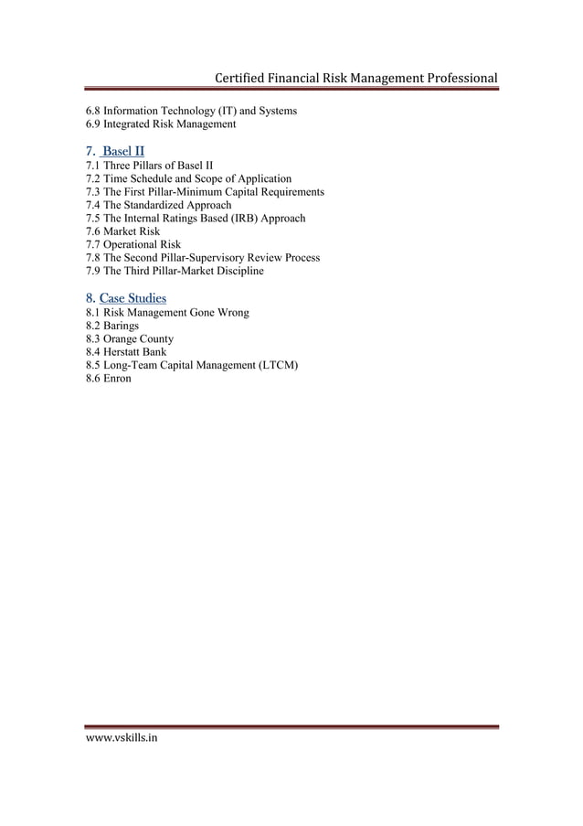 Financial Risk management Certification | PDF