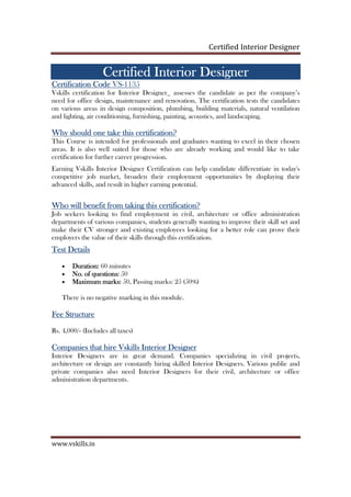 Interior Designer Certification | PDF