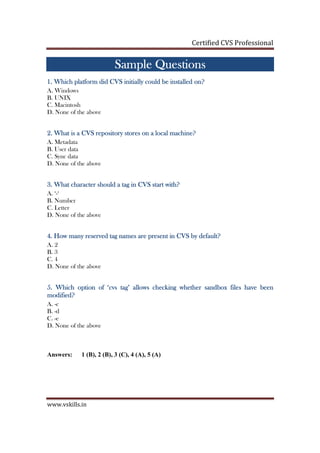 CVS Certification | PDF