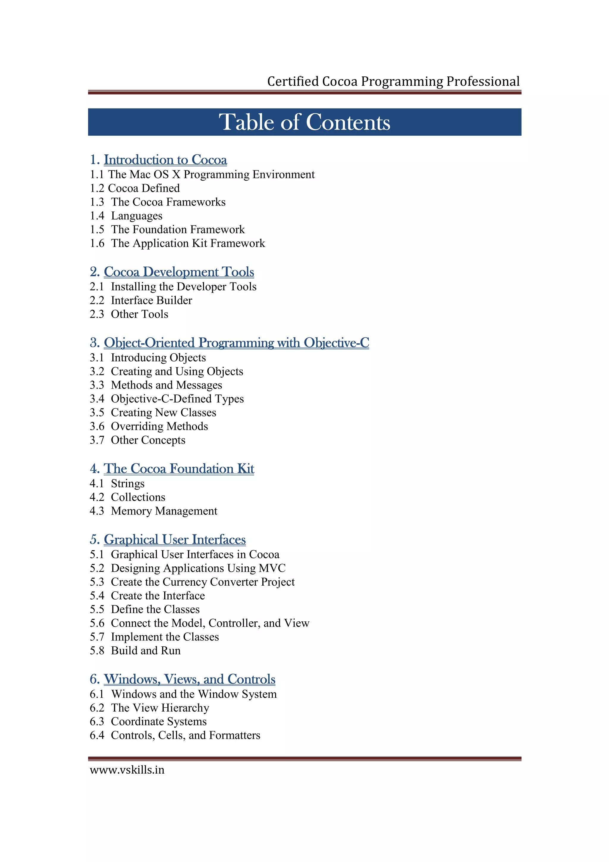 Cocoa Programming Certification | PDF