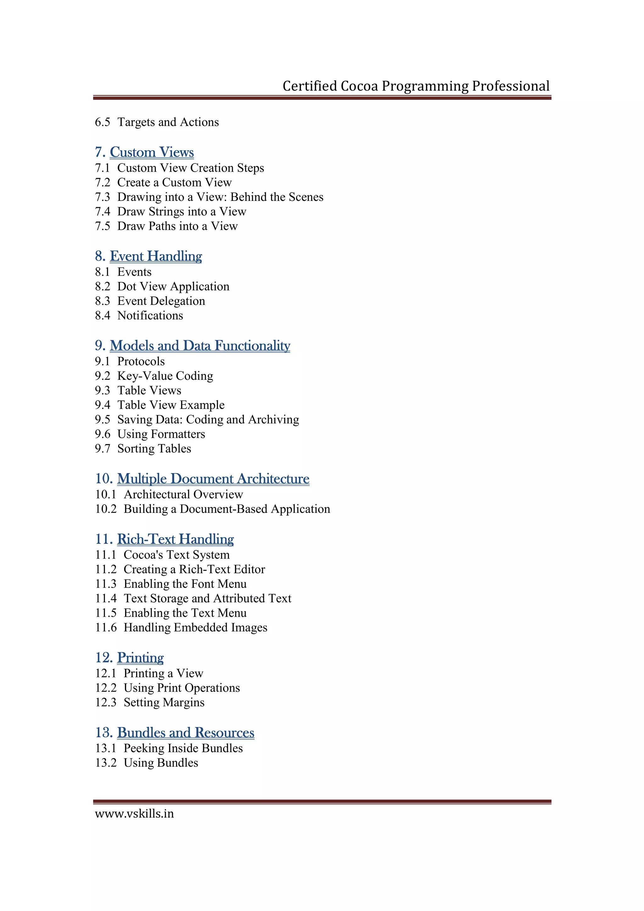 Cocoa Programming Certification | PDF