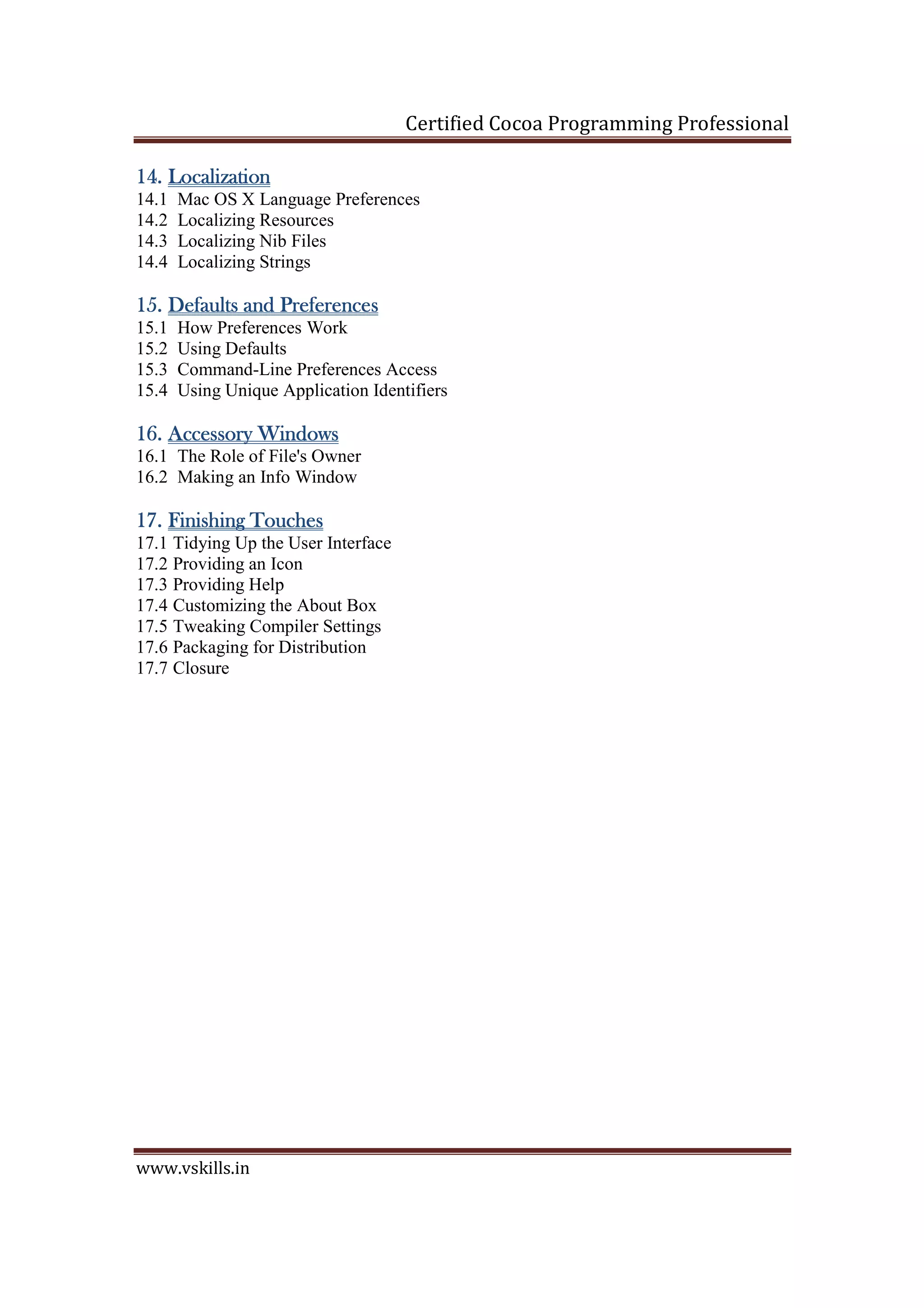 Cocoa Programming Certification | PDF