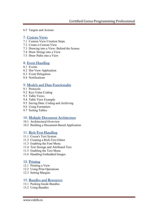 Cocoa Programming Certification | PDF