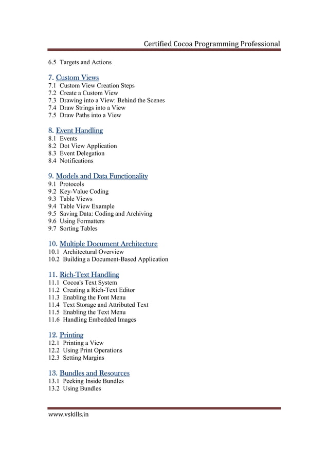 Cocoa Programming Certification | PDF