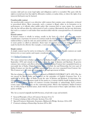 Vskills contract law analyst sample material | PDF