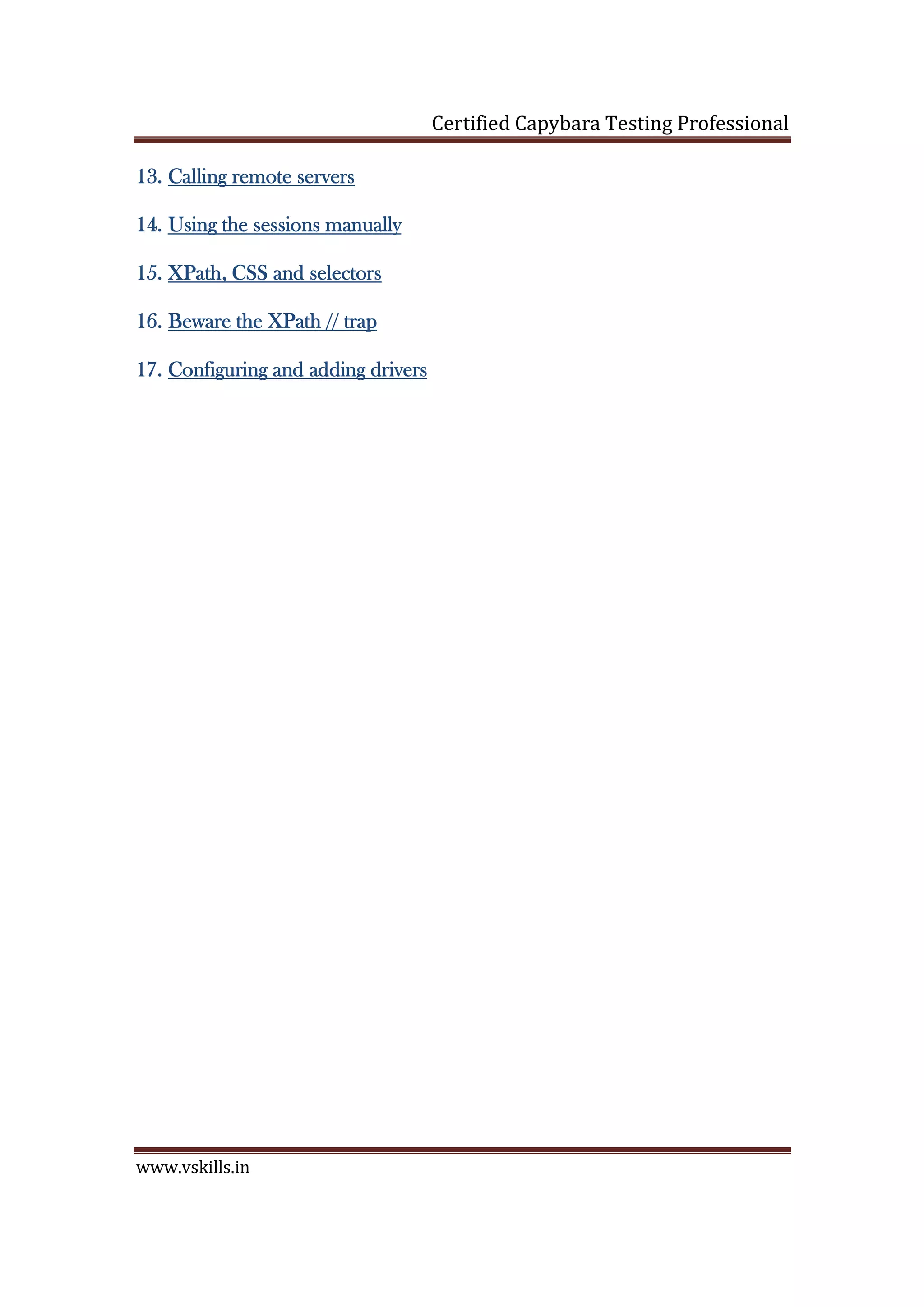 capybara testing certification | PDF