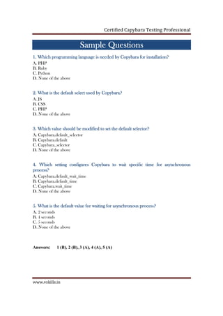 capybara testing certification | PDF