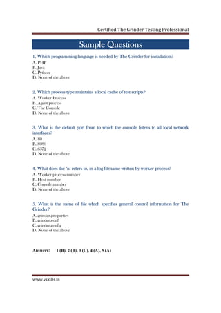 the grinder testing certification | PDF