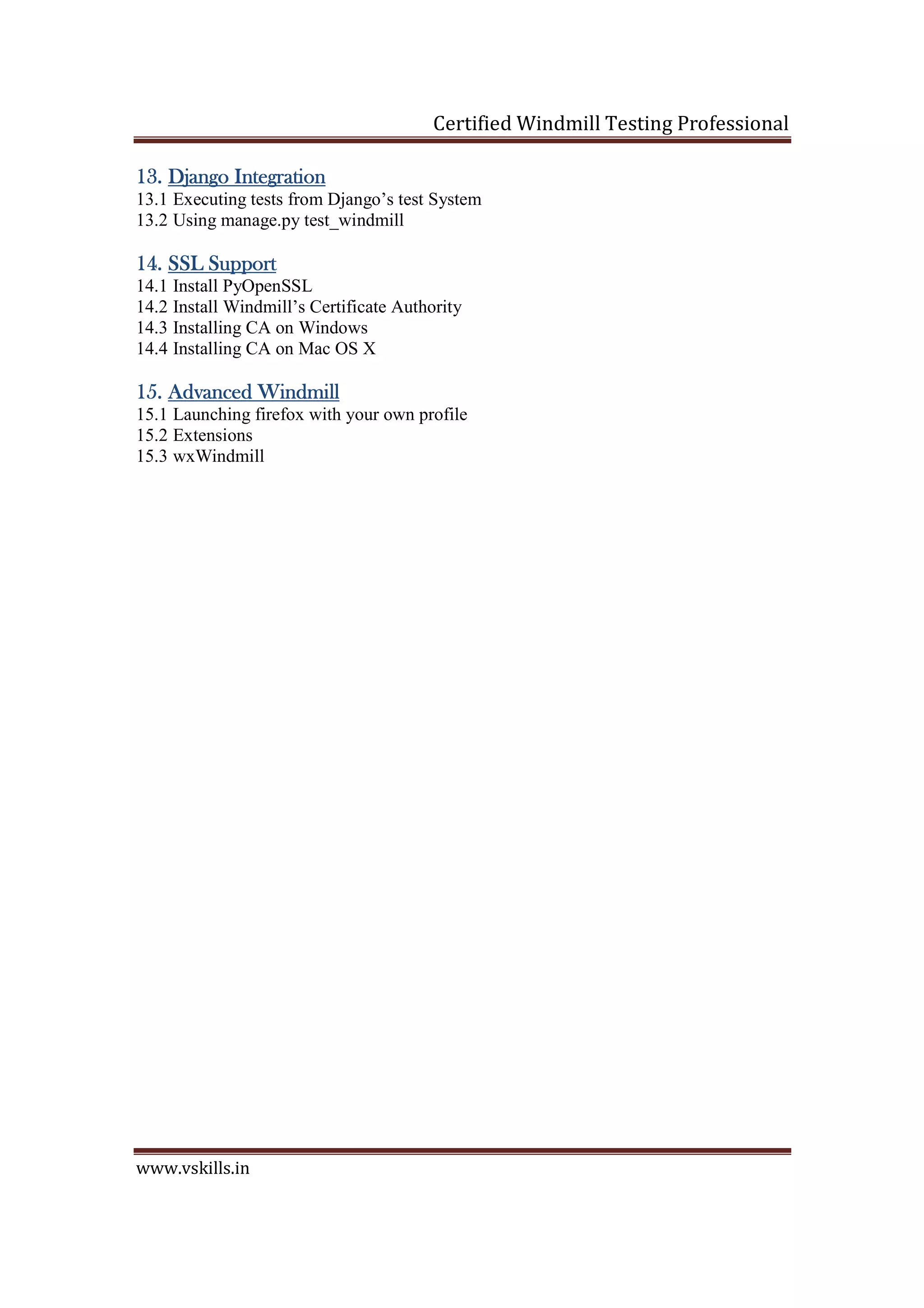 Windmill Testing certification | PDF