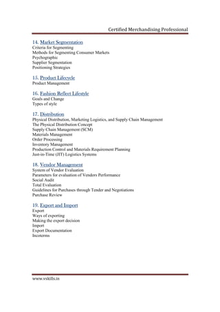 Vskills certified merchandising professional | PDF