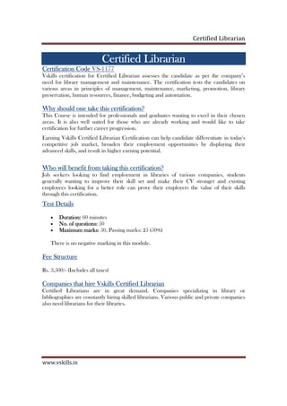 librarian certification | PDF
