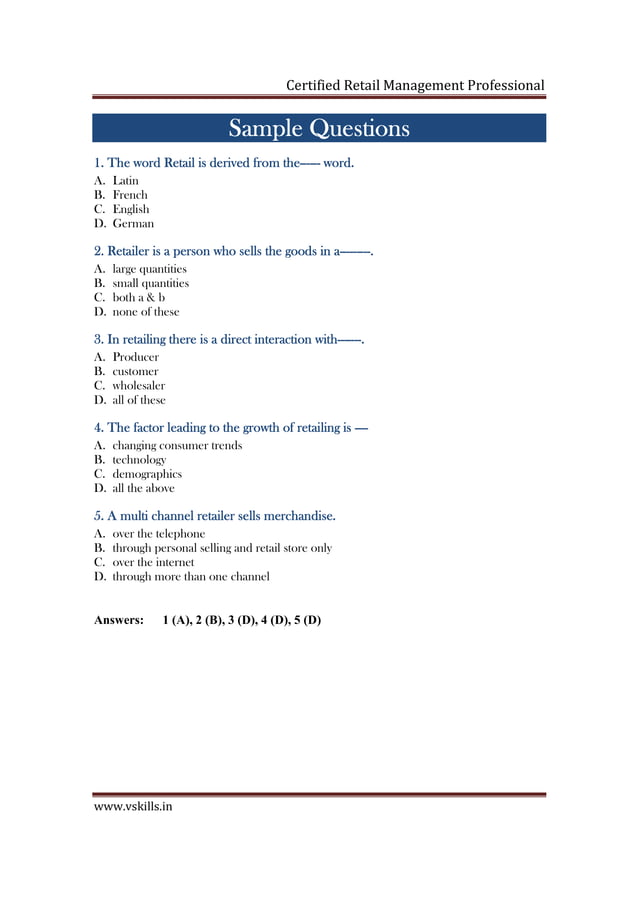 Retail Management Certification | PDF | Retail Industry | Industries