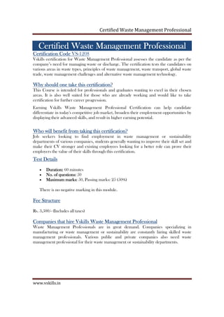 waste management certification | PDF