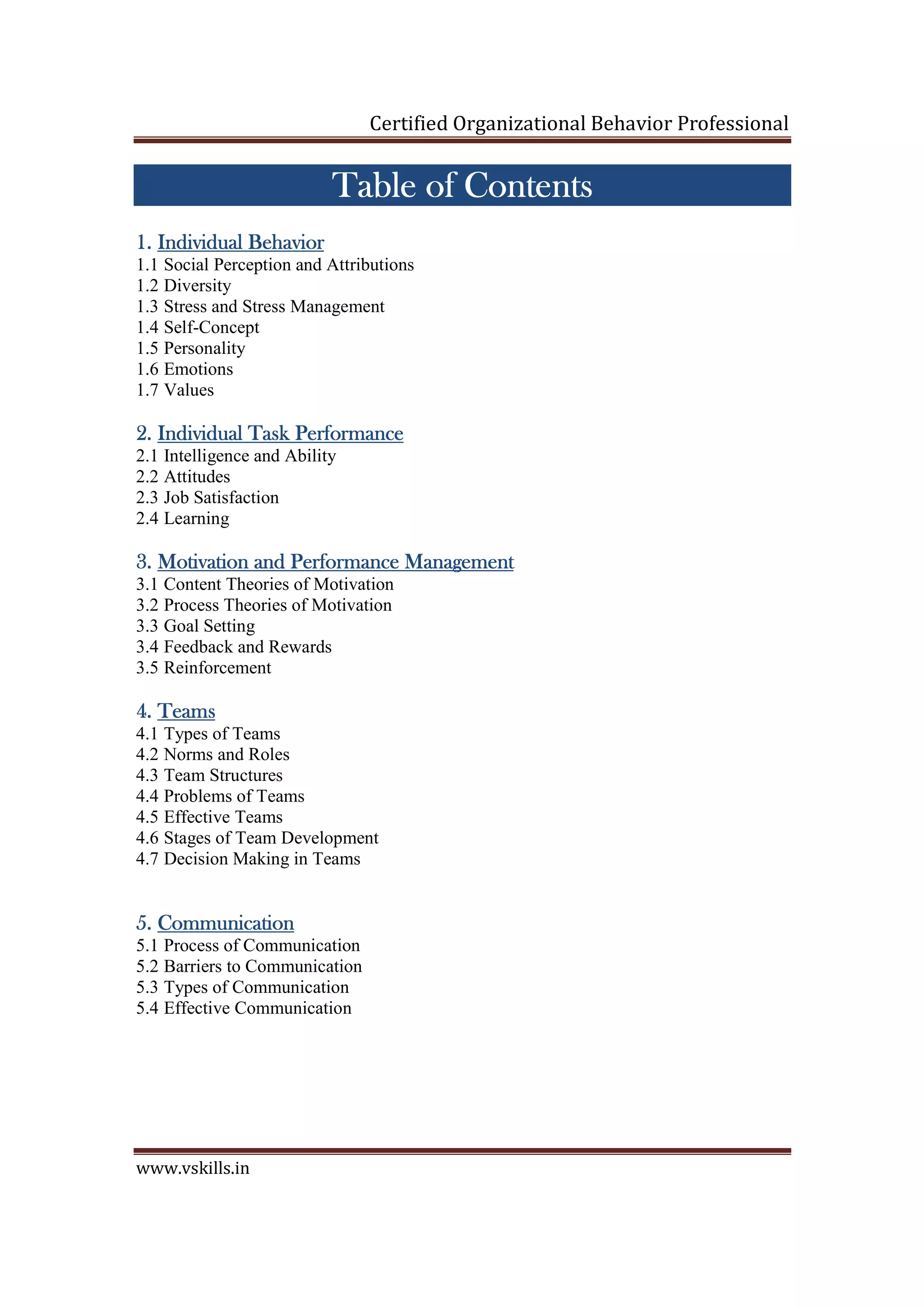 organizational behavior certification | PDF