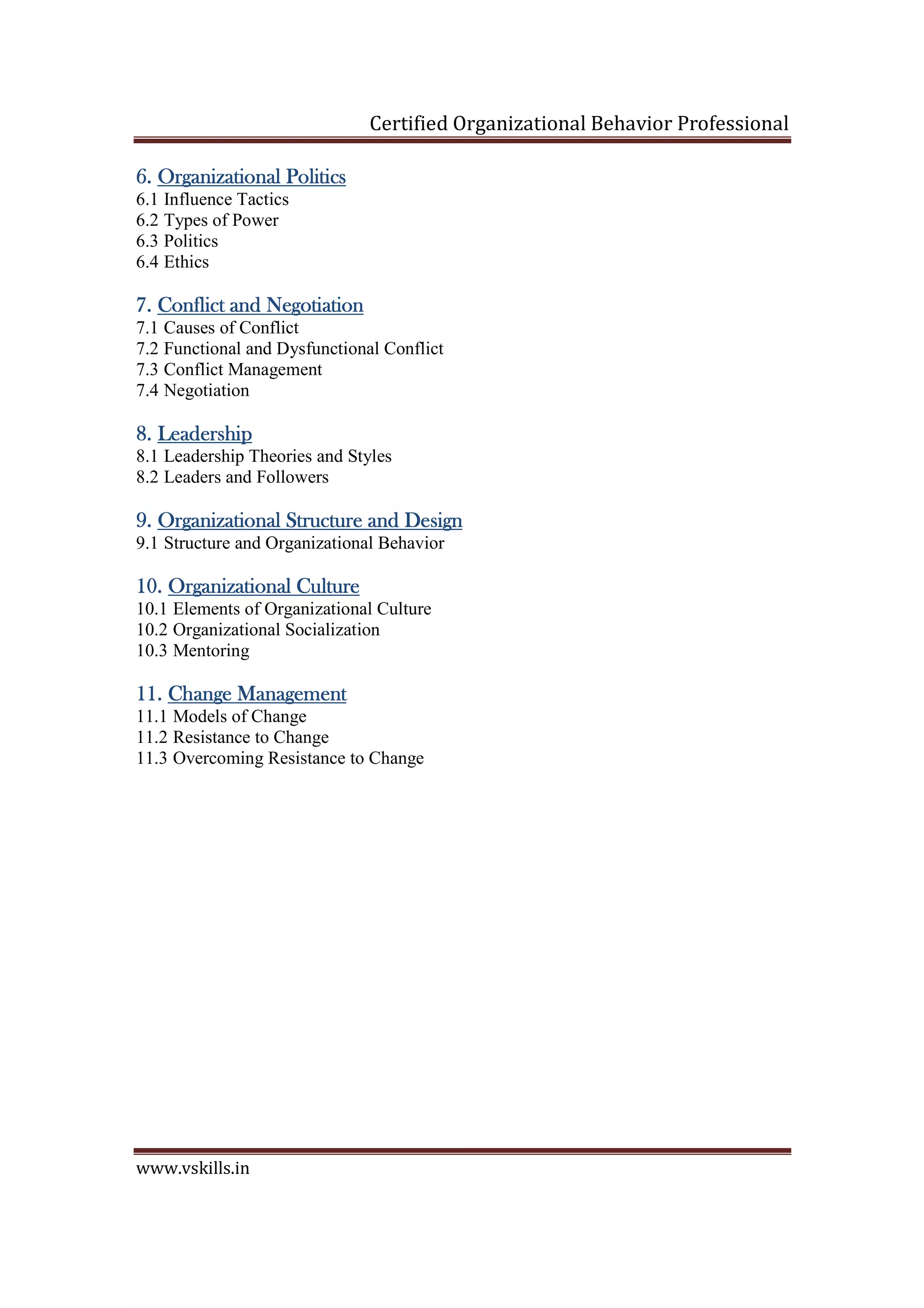 organizational behavior certification | PDF