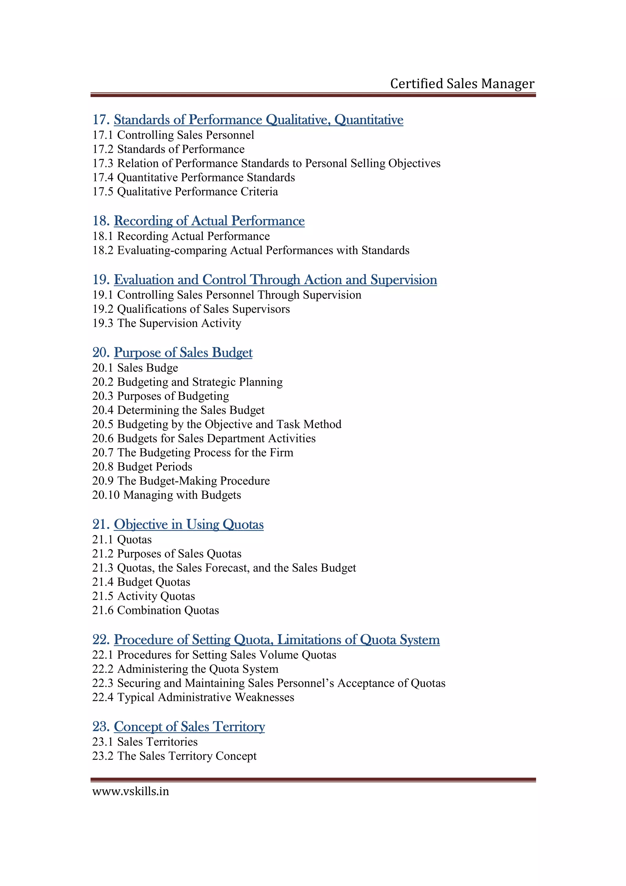 Vskills Certified Sales Manager | PDF