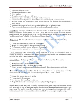 Vskills certified six sigma yellow belt sample material | PDF