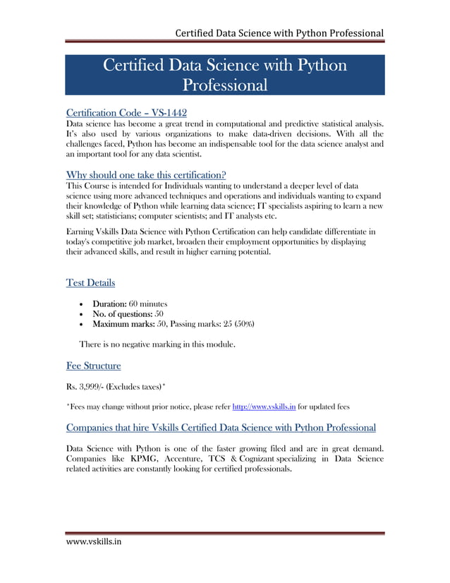 Data Science with Python Course | PDF