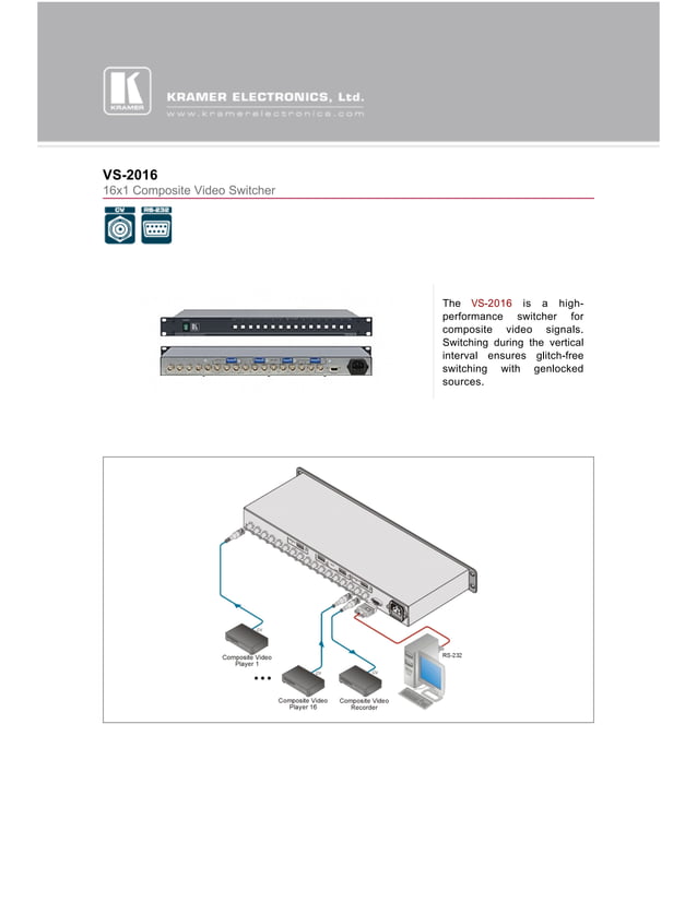 Kramer VS-2016 | PDF