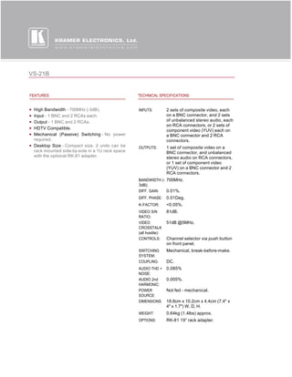 Kramer VS-21B | PDF
