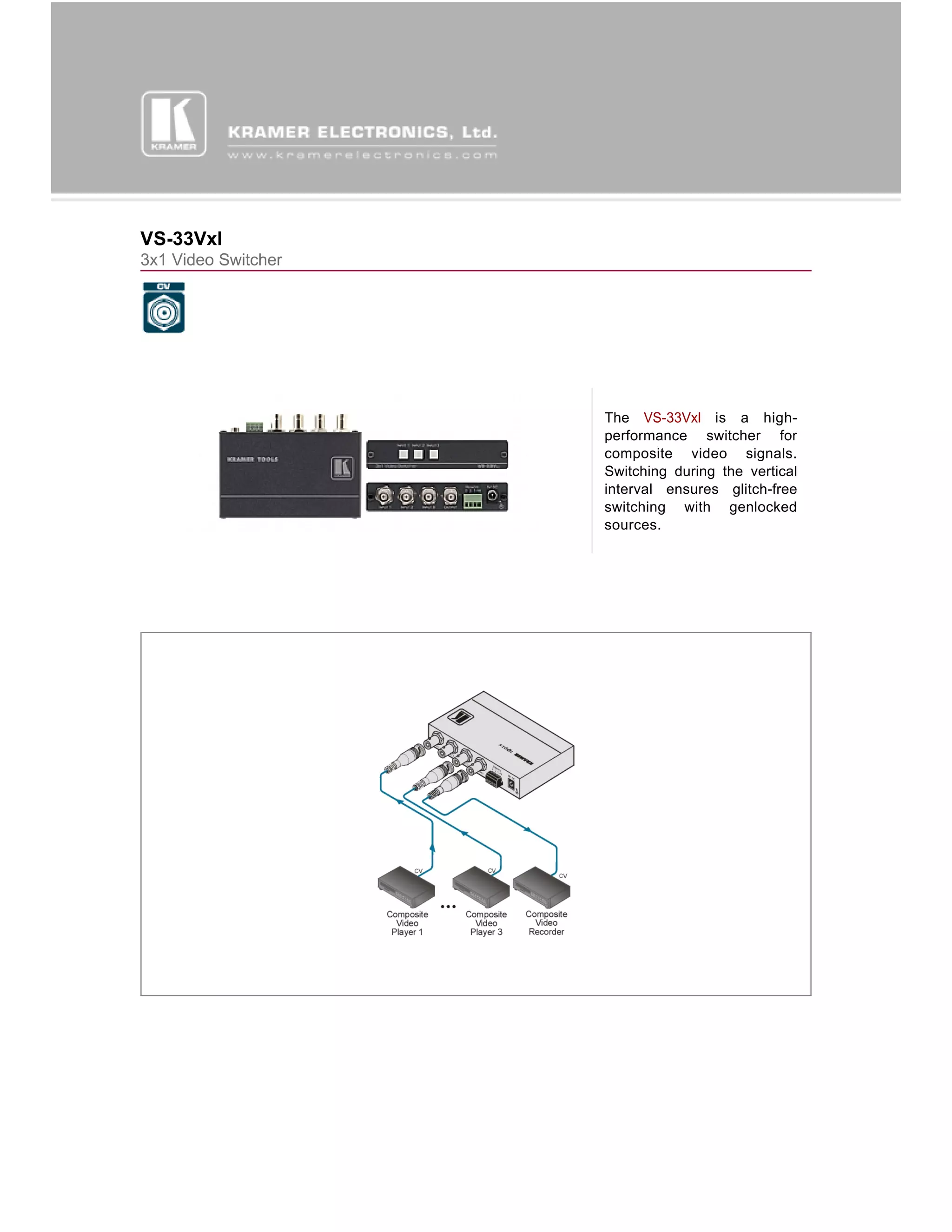 Kramer VS-33-VXL | PDF