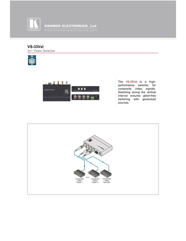 Kramer VS-33-VXL | PDF