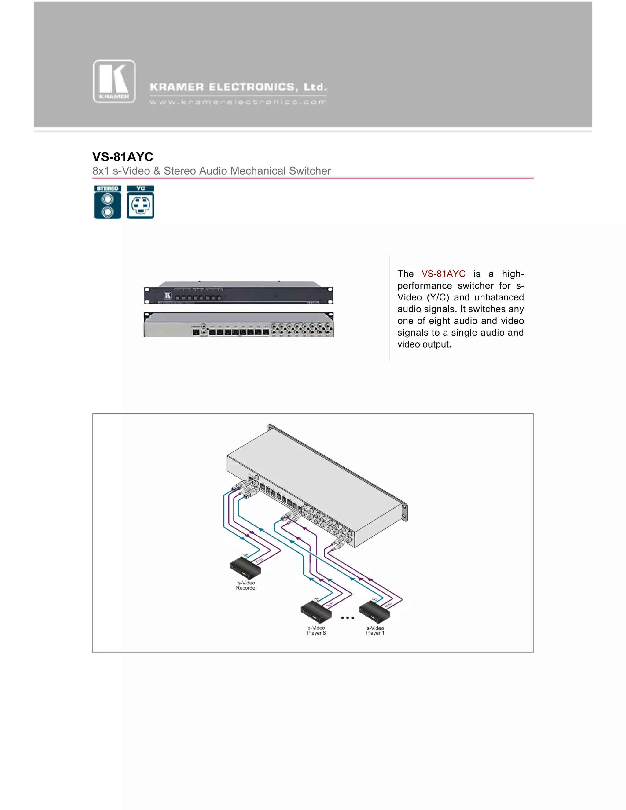 Kramer VS-81-AYC | PDF