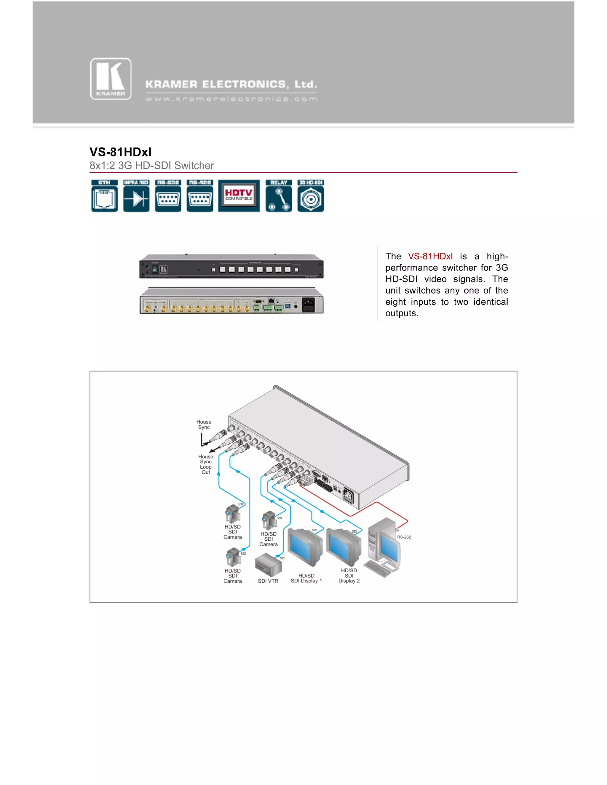 Kramer VS-81-HDXL | PDF