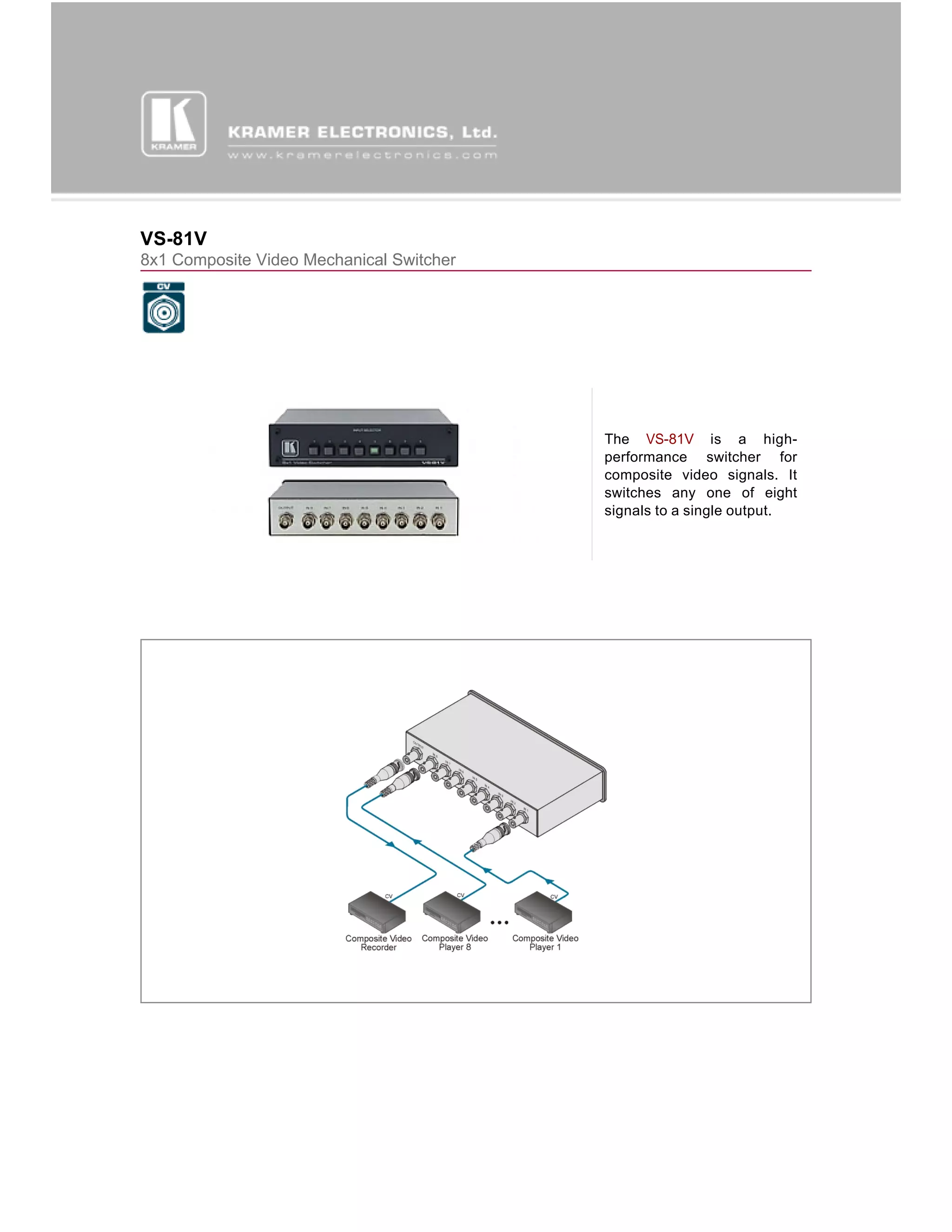 Kramer VS-81V | PDF