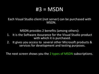 Visual Studio MSDN Licensing Tutorial | PPT