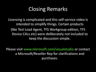 Visual Studio MSDN Licensing Tutorial | PPT