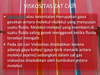 Viskositas, hukum stokes, hukum bernouli | PPTX