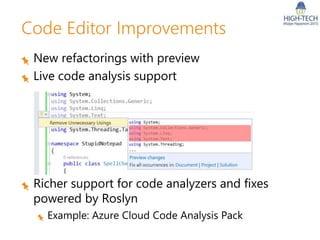Visual Studio 2015 and the Next .NET Framework | PPTX