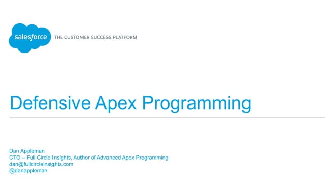 Defensive Apex Programming | PPT