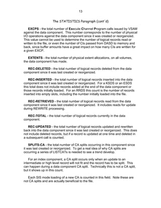 Reading the LISTCAT entries for VSAM | DOC