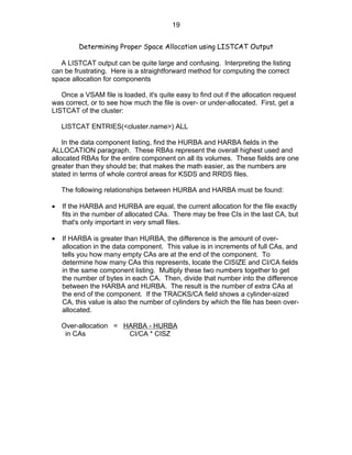 Reading the LISTCAT entries for VSAM | DOC
