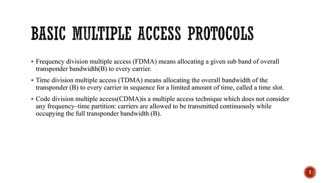 Vsat access control protocols | PDF | Computer Networking | Computing